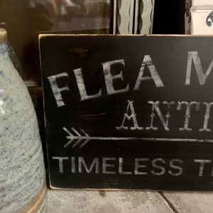 Handmade Vintage Wooden Sign FLEA Market Primitive Distressed Rustic ...