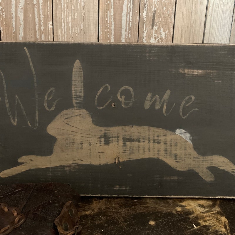 Primitive Welcome - Etsy