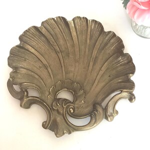 Vintage Solid Brass Baroque Shell Shaped Tray, Very Heavy, Made in ...