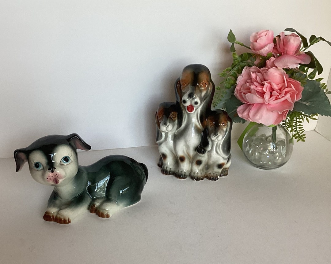 Mid-century Ceramic Dog Figurine and Dog Planter, Set of 2 Pieces - Etsy