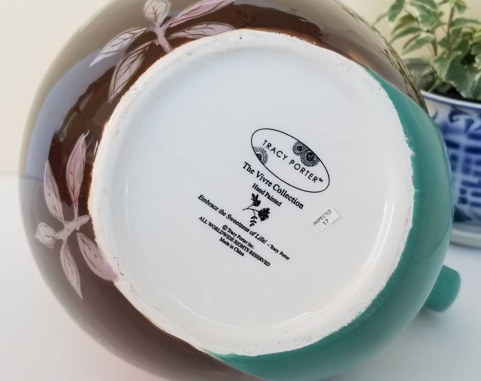 Tracy Porter Large Hand Painted Pottery Floral Pitcher From | Etsy