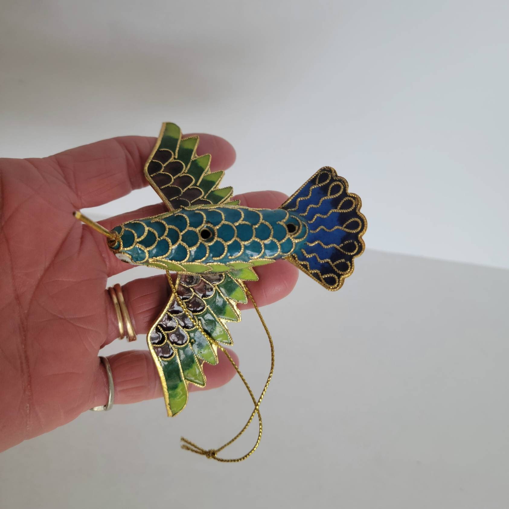 Vintage Cloisonne Hummingbird and Butterfly Ornaments With - Etsy