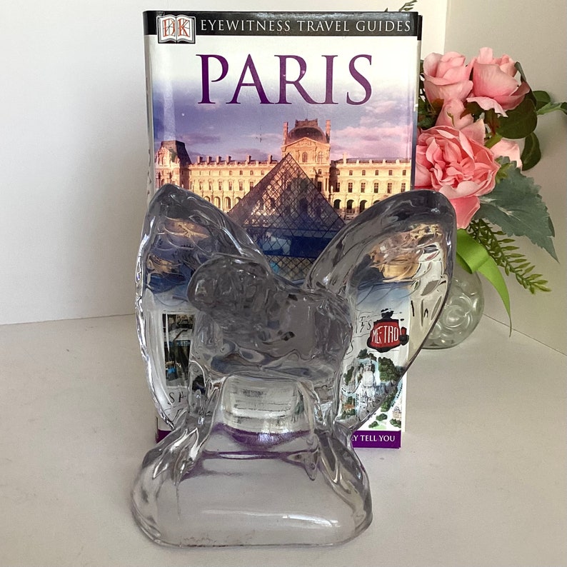 Vintage Cambridge Clear Glass Eagle Bookends, Very Heavy, 6 1/4” High ...