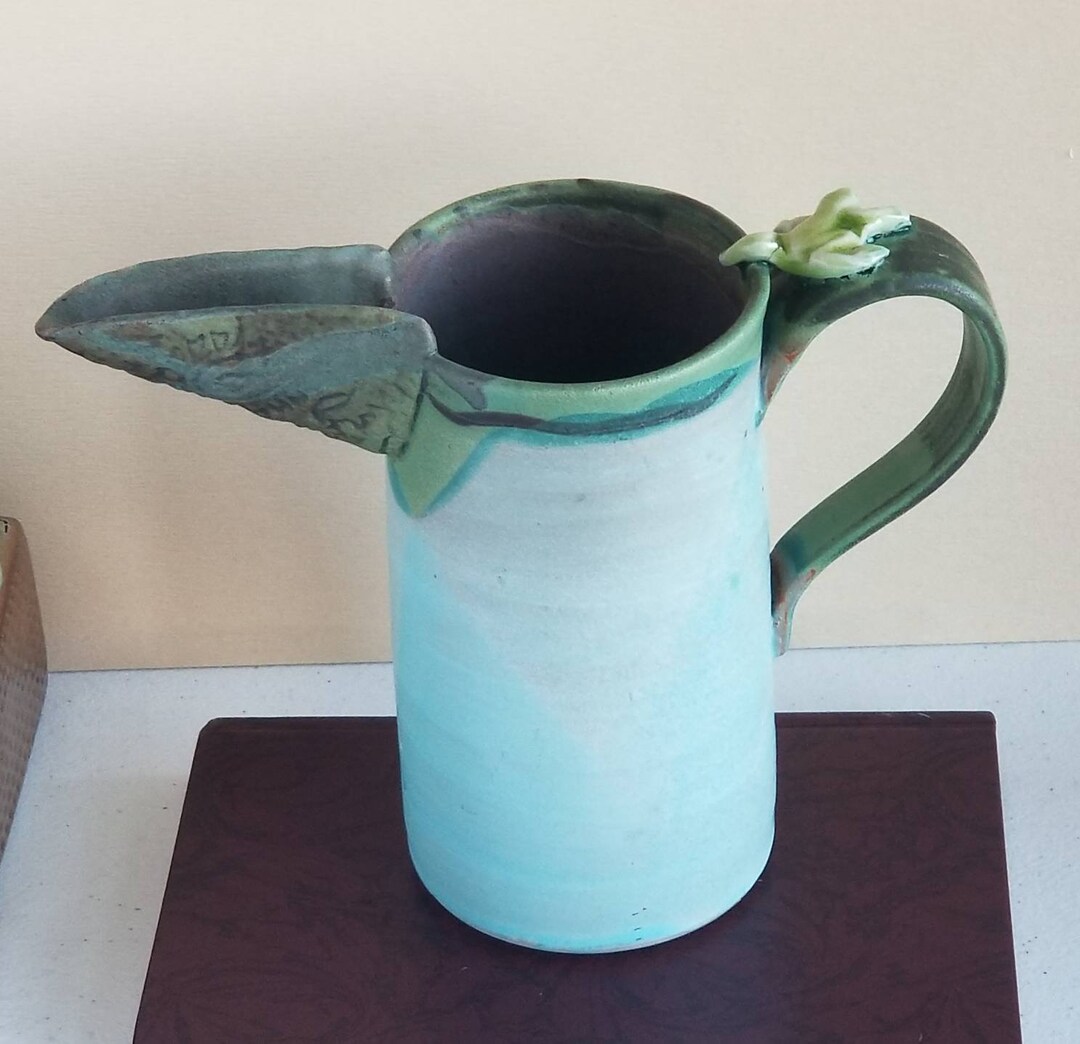 Janice Aroe Post Modern Decorative Art Pottery Pitcher With Large Spout ...