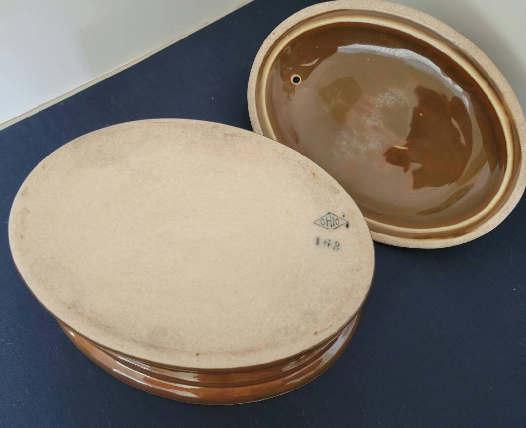 Vintage 1930's/1940's Ohio Lidded Pottery Oval 1 Quart - Etsy