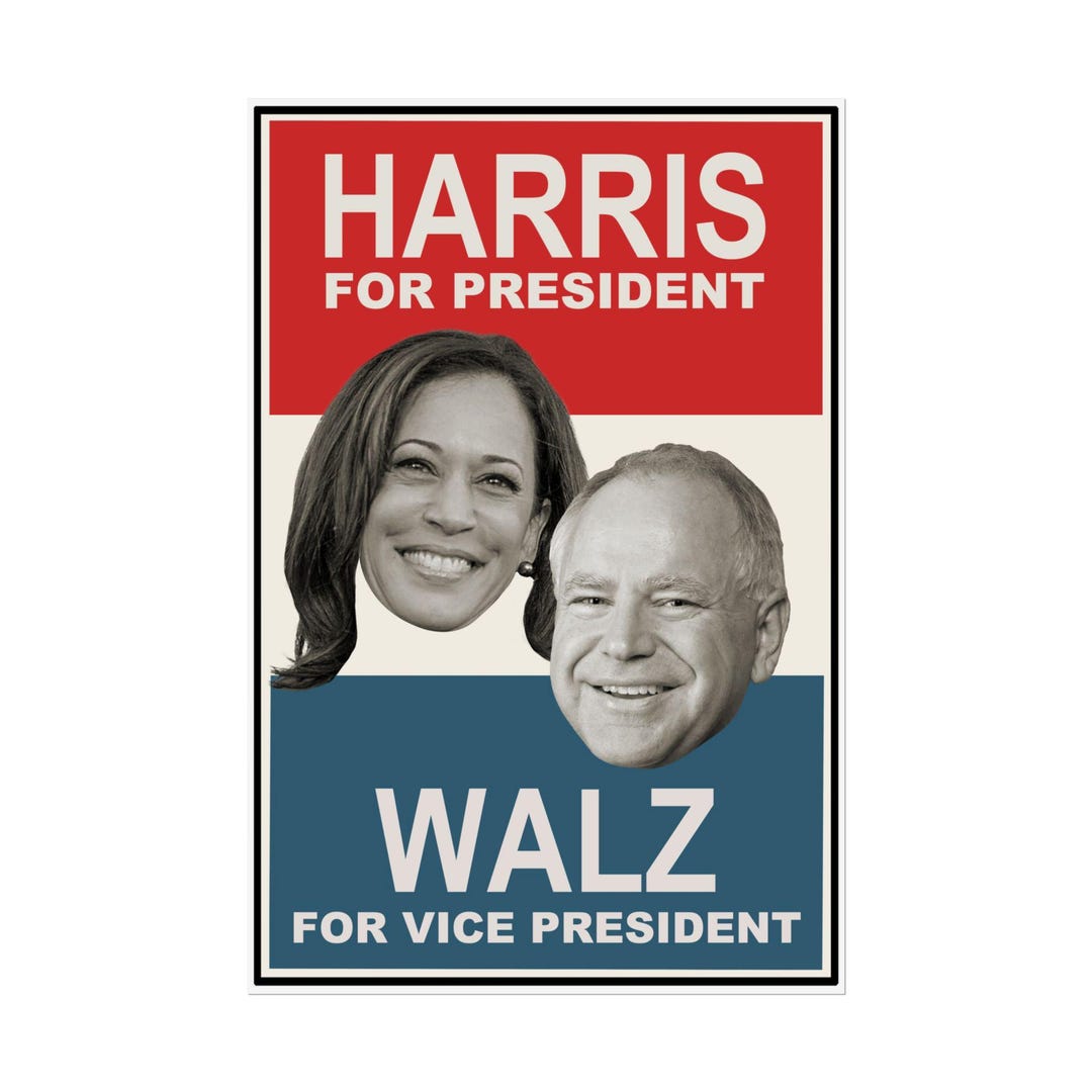 Harris Walz Poster, Kamala Harris 2024 Sign, Retro 24 Poster, Harris ...