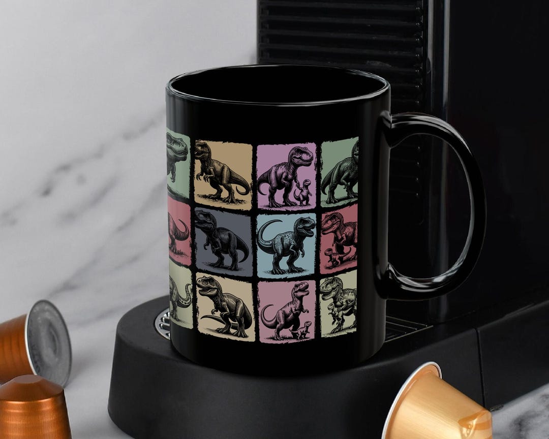 Vintage T-rex Dinosaur Mug, Cute Trex Coffee Mug, Distressed T-rex Mug ...