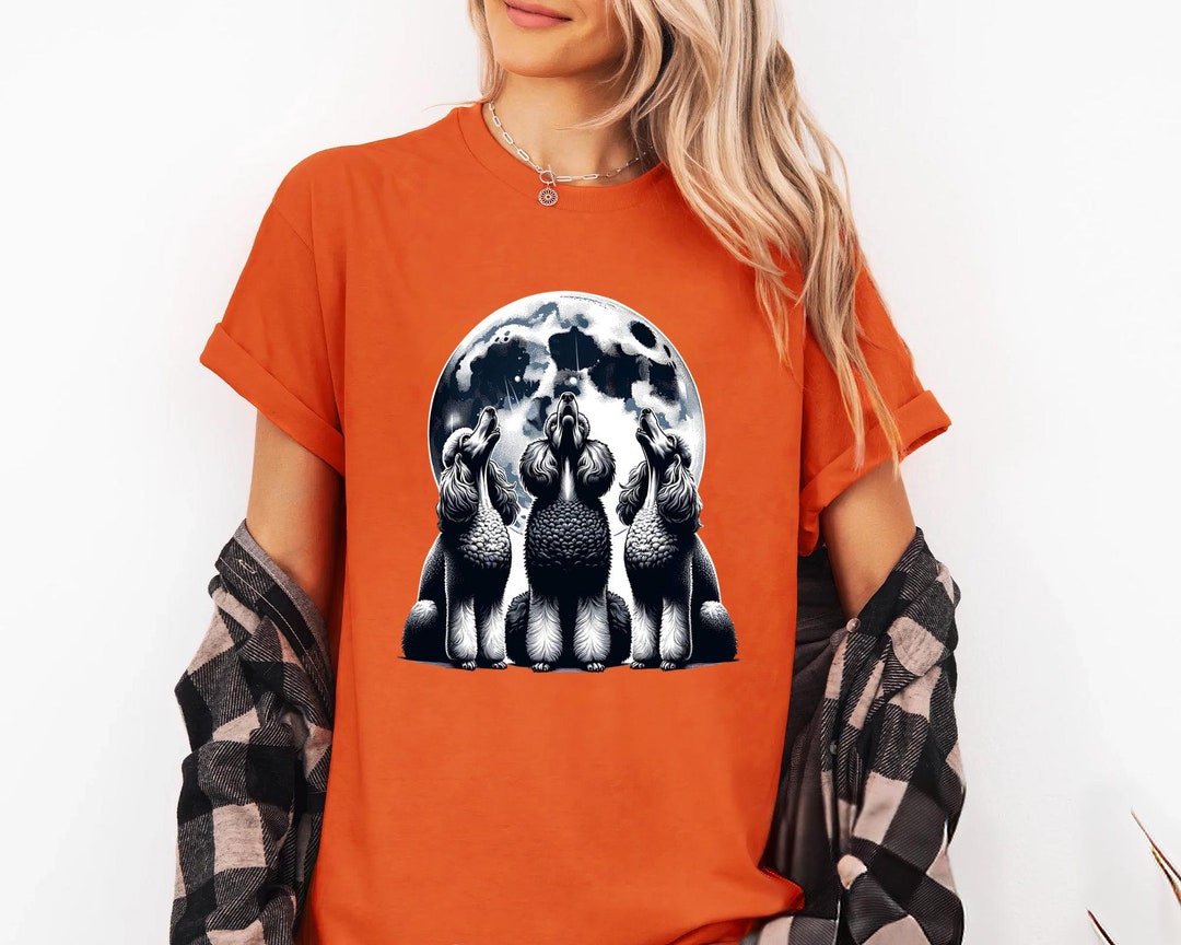 Howling Poodle Dog Shirt, Barking at Moon, Poodle Dog Lover Halloween ...