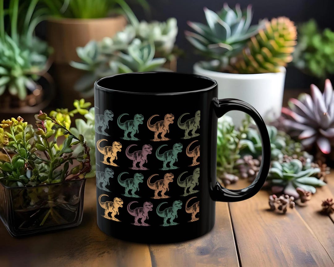 Retro T-rex Dinosaur Mug, Cute Trex Coffee Mug, Distressed T-rex Mug ...