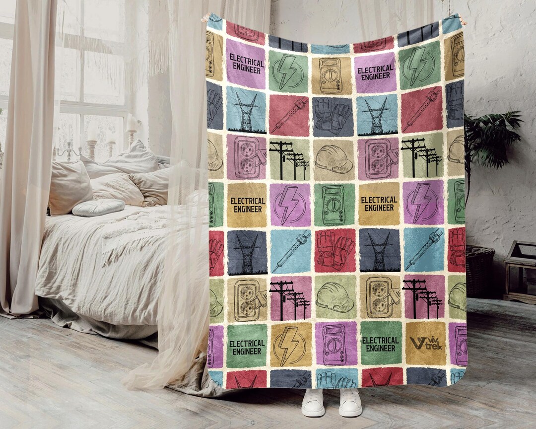 Electrical Engineer Blanket, Funny STEM Gift Throw, Circuit Board Art ...