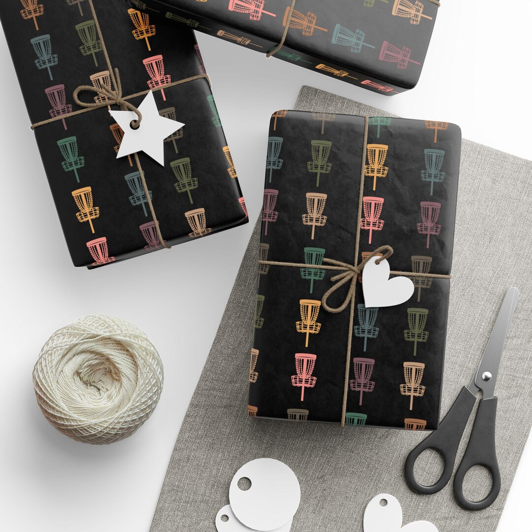 Retro Disc Golf Wrapping Paper, Vintage Sports Gift Wrap, Disc Golf ...