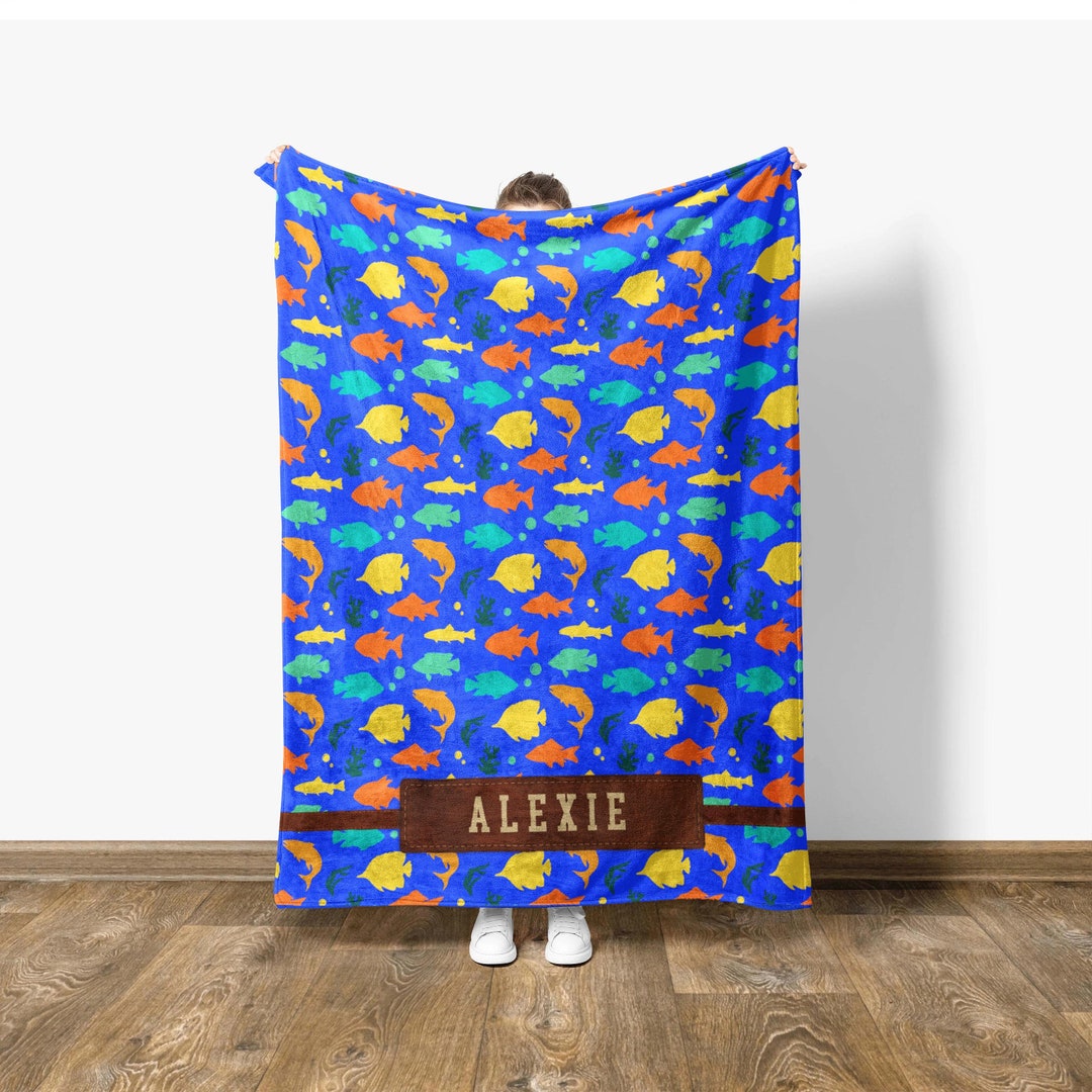 Custom Fish Blanket With Name, Personalized Blanket for Fishing Lover ...