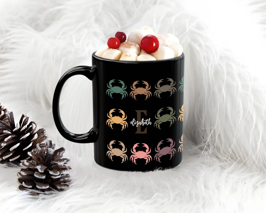 Personalized Crab Mug With Custom Name - Cute Crab Coffee Cup, Perfect ...