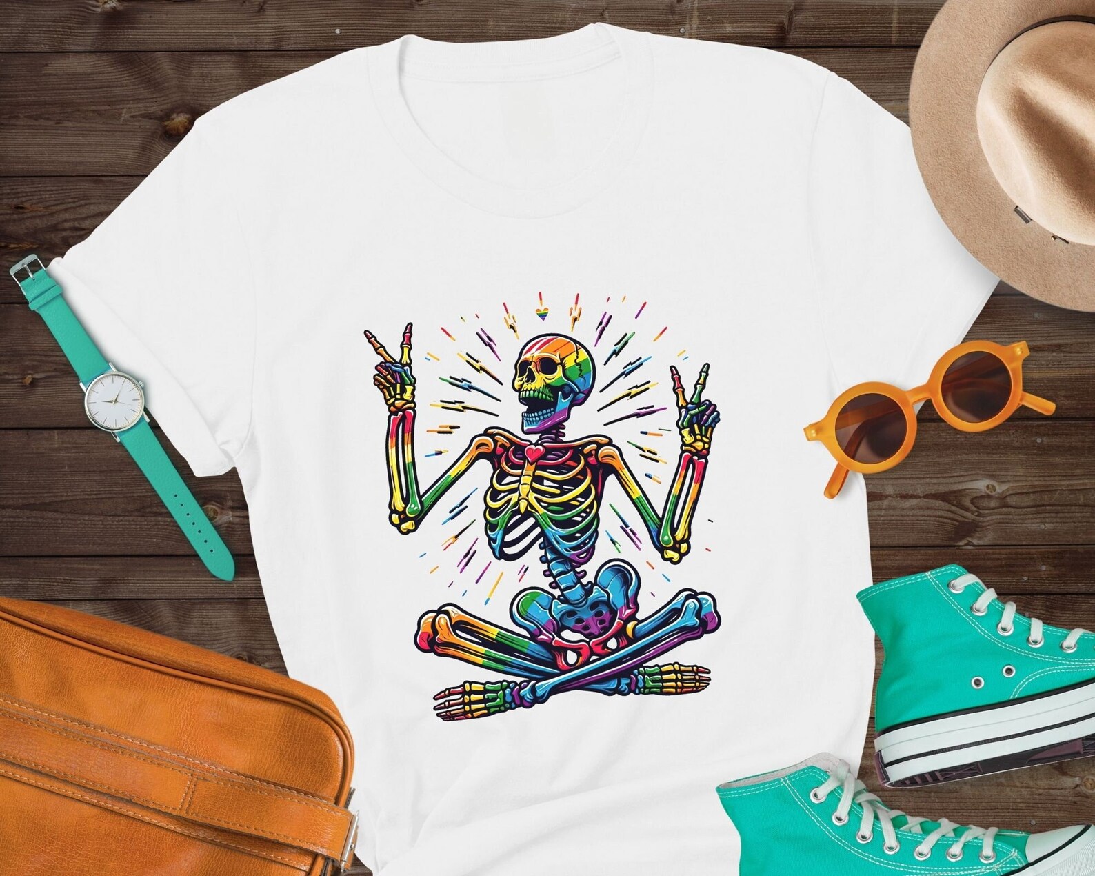 LGBTQ Pride Rainbow Skeleton Shirt, Pride Month Shirt, LGBTQ Gift ...