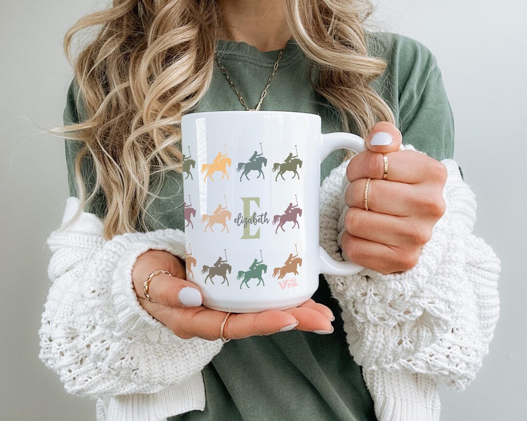 Personalized Polo Coffee Mug, Custom Name Equestrian Cup, Polo Lover ...
