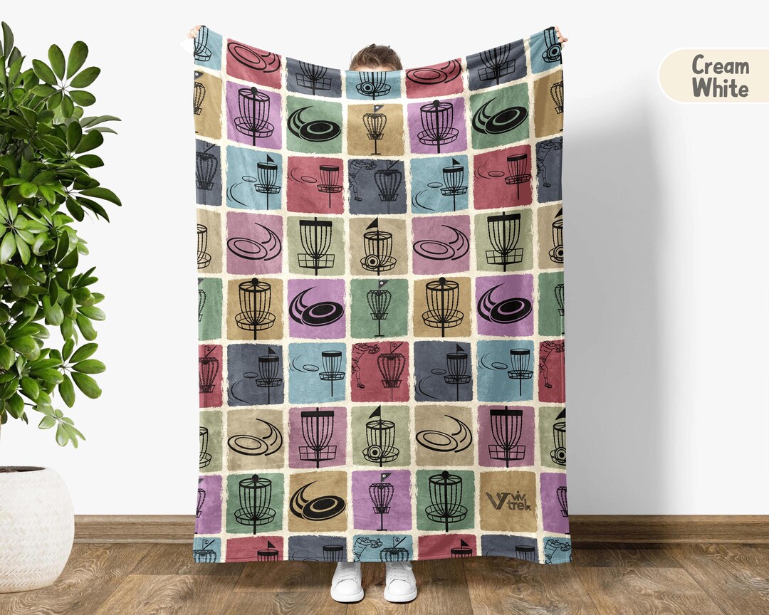 Disc Golf Lover Blanket Gift, Vintage Disc Golf Throw Blanket, Cozy ...