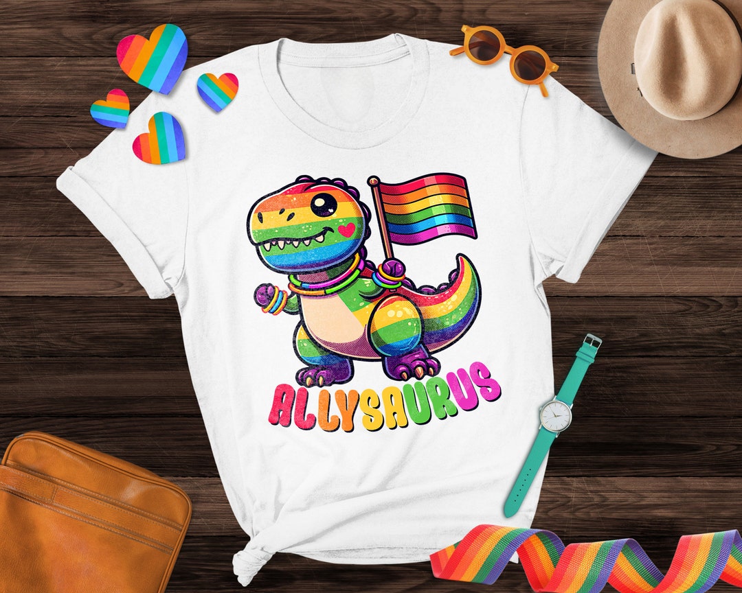 Funny Allysaurus LGBTQ Dinosaur Shirt, Lesbian Pride Tshirt, Gay Pride ...