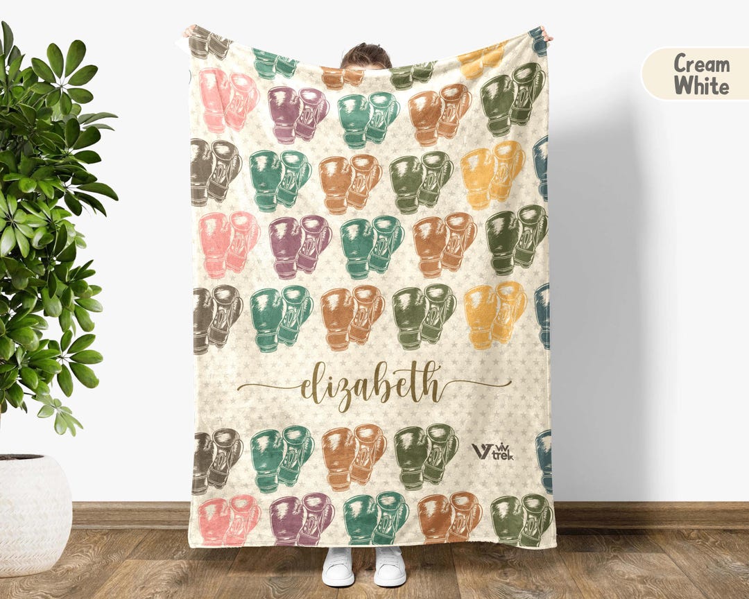 Personalized Boxing Blanket, Retro Custom Name Throw, Boxing Lover Gift ...