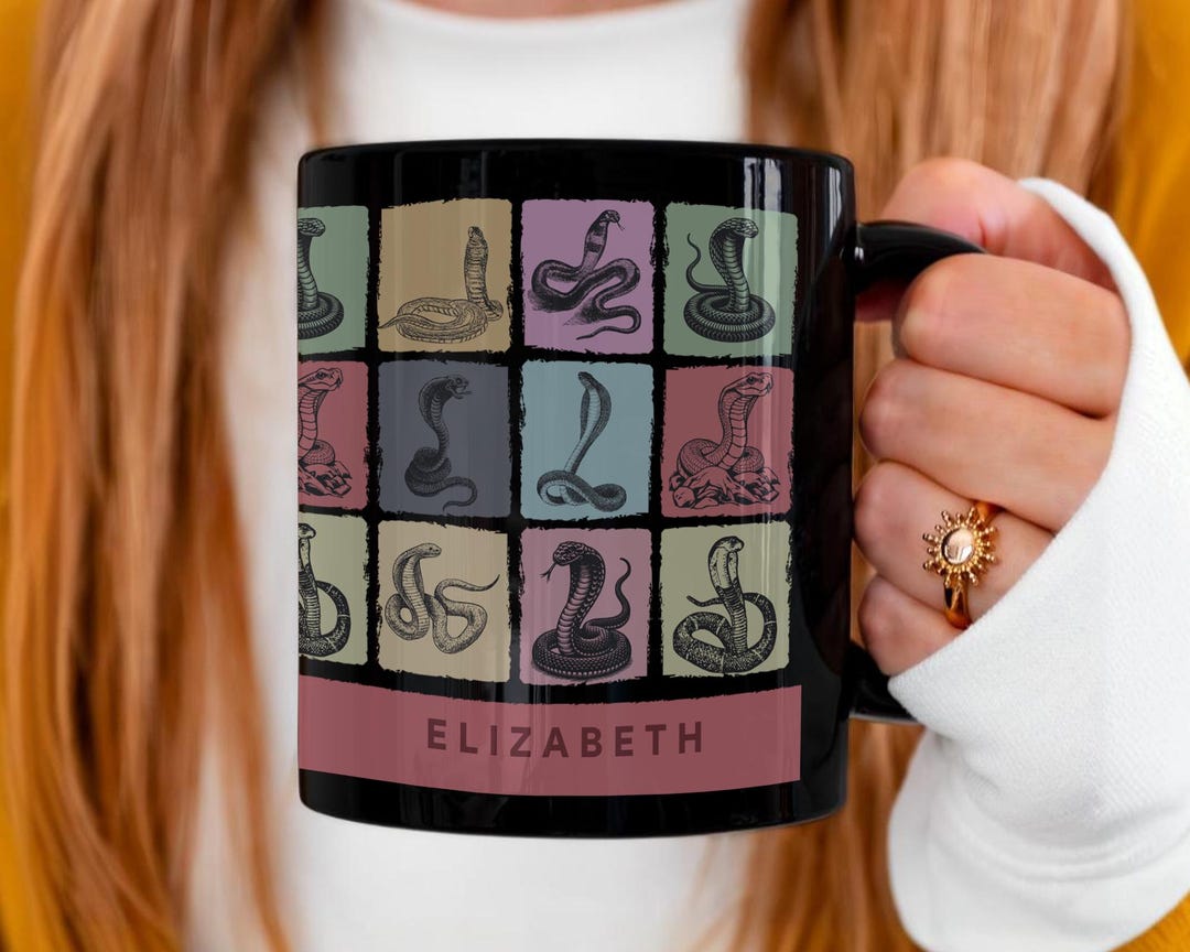 Personalized Cobra Mug With Custom Name, Vintage Retro Cobra Snake ...