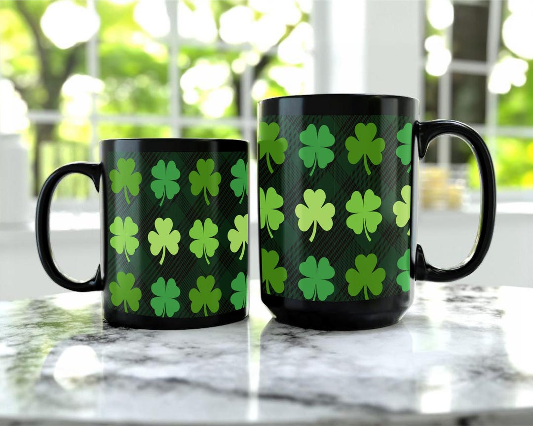 Shamrock Mug, St. Patrick's Day Mug, Irish Shamrock Coffee Cup, Lucky ...