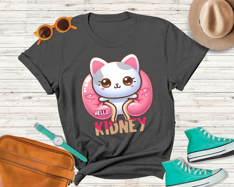 Hello Kidney Cute Cat T-shirt, Cat Lover, Kidney Specialist Gift ...