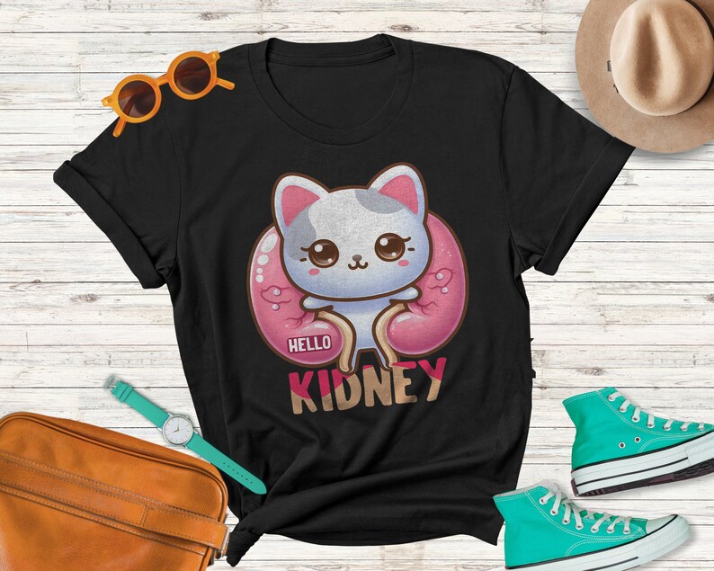 Hello Kidney Cute Cat T-shirt, Cat Lover, Kidney Specialist Gift ...