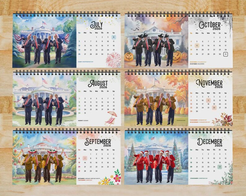 Trump 2026 Desk Calendar Funny Gift, MAGA 2026 Desktop Calendar ...