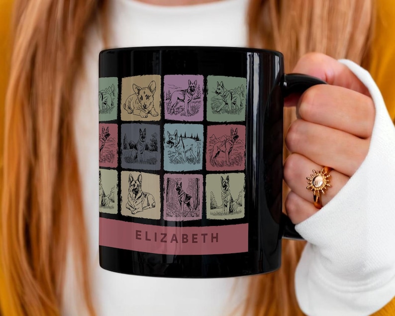 Custom Name German Shepherd Coffee Mug, Personalized Dog Lover Cup ...