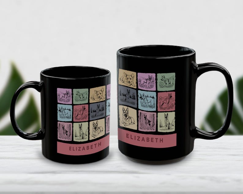 Custom Name German Shepherd Coffee Mug, Personalized Dog Lover Cup ...