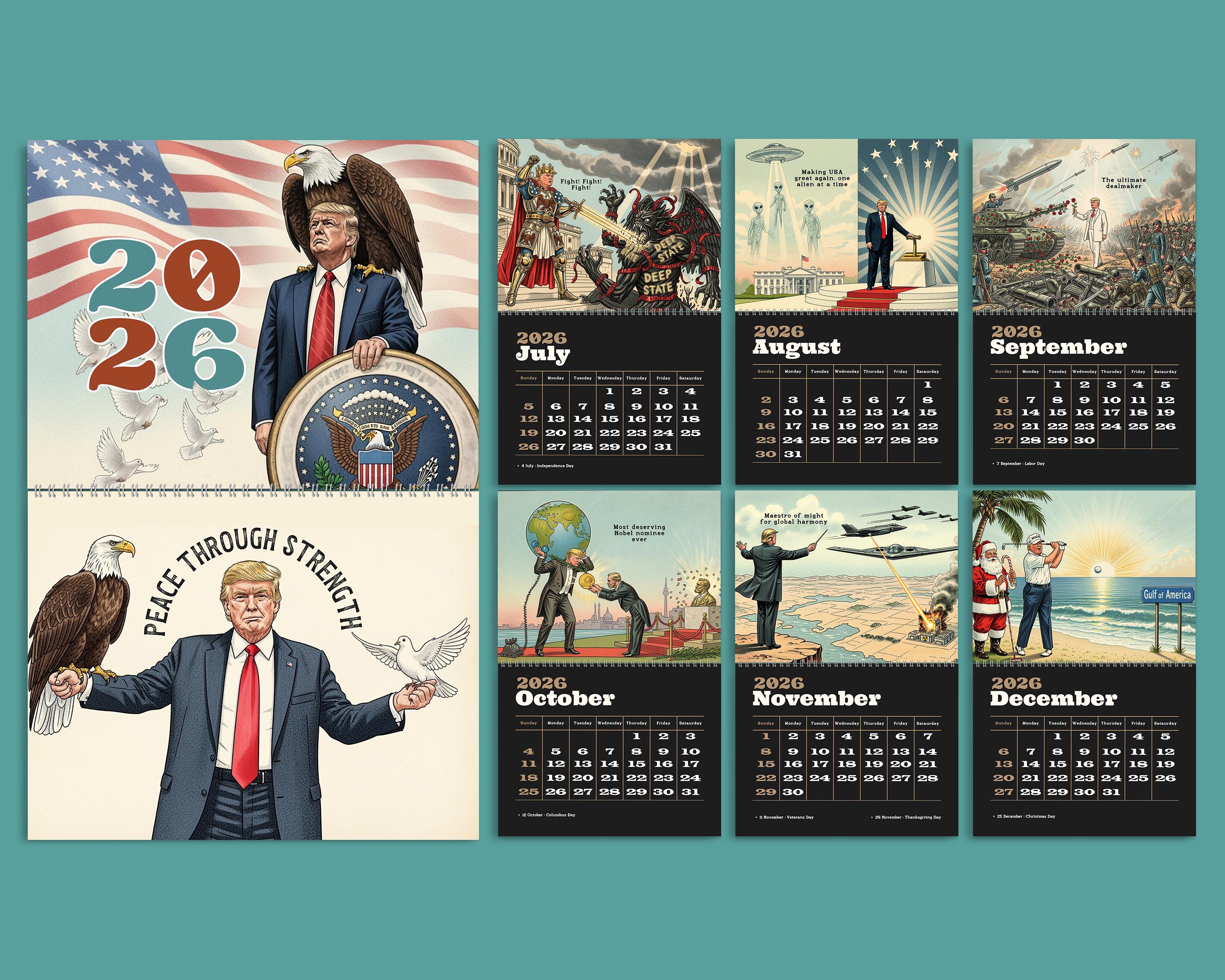 2026 Donald Trump Wall Calendar, Funny Political Gag Gift, MAGA ...