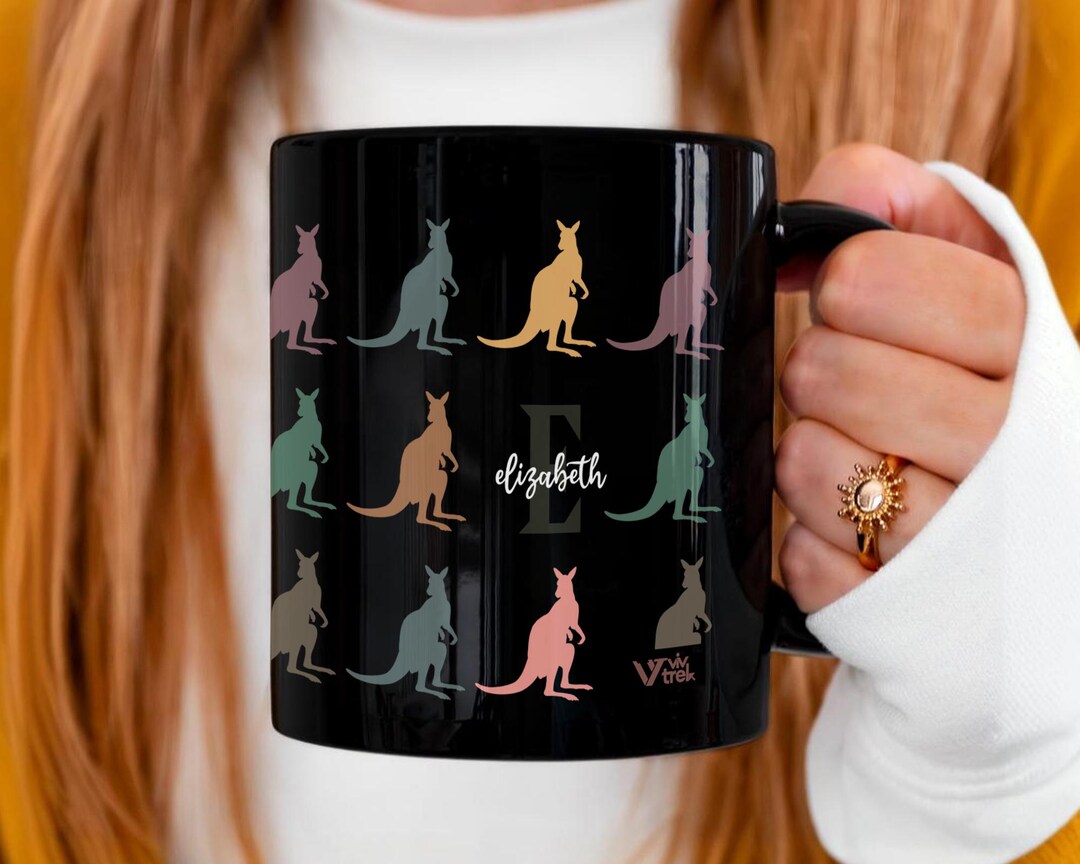Personalized Kangaroo Mug With Custom Name, Vintage Retro Kangaroo ...