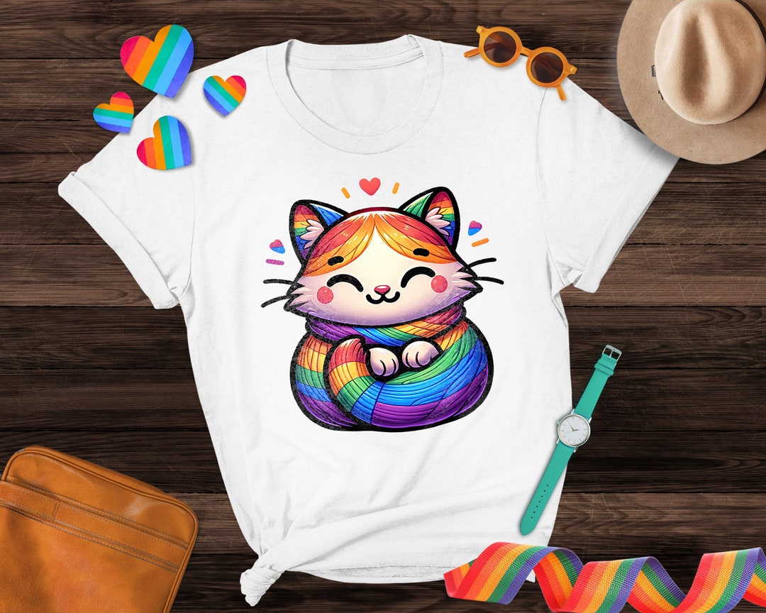 Funny LGBTQ Pride Rainbow Cat Shirt, Pride Month Shirt, LGBTQ Gift ...