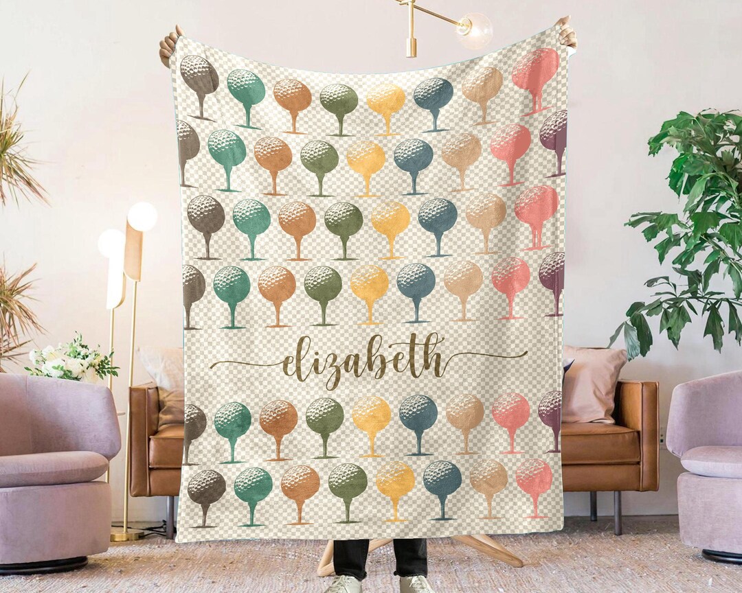 Custom Retro Golf Player Gift Blanket, Personalized Vintage Golf Lover ...