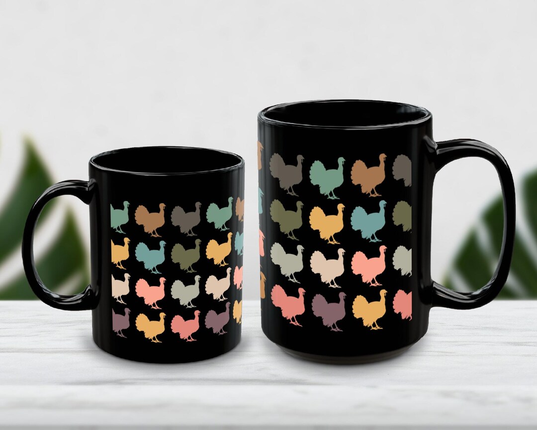 Retro Thanksgiving Turkey Mug, Fall Coffee Cup Gift, Gobble Humor ...