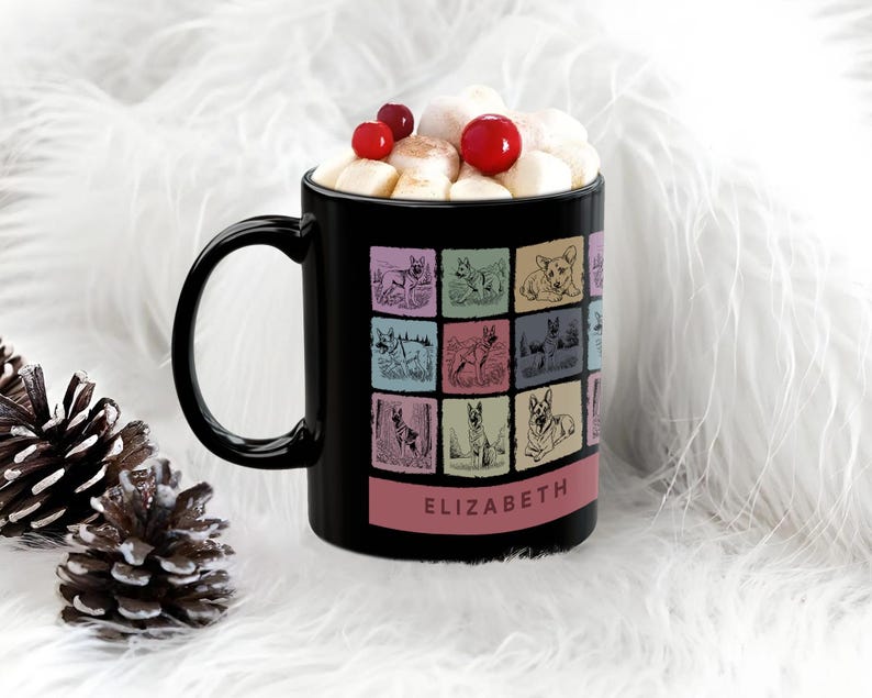 Custom Name German Shepherd Coffee Mug, Personalized Dog Lover Cup ...