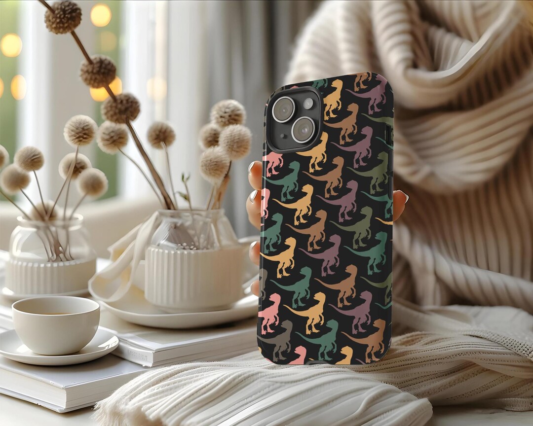Retro Velociraptor Dinosaur Phone Case Cover Gift Designed for iPhone ...