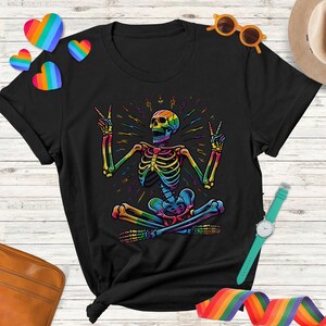 LGBTQ Pride Rainbow Skeleton Shirt, Pride Month Shirt, LGBTQ Gift ...