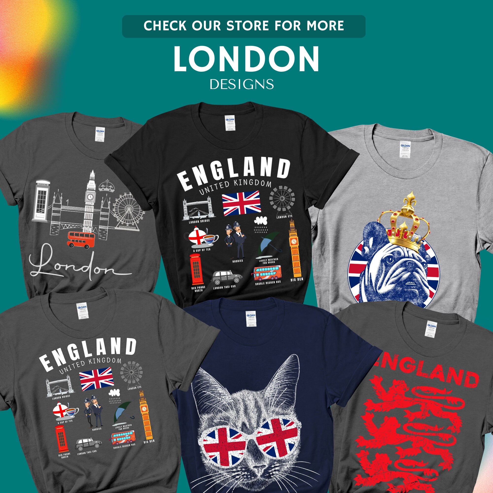 London Shirts England Landmarks T-shirt United Kingdom - Etsy
