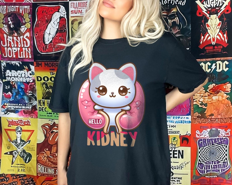 Hello Kidney Cute Cat T-shirt, Cat Lover, Kidney Specialist Gift ...