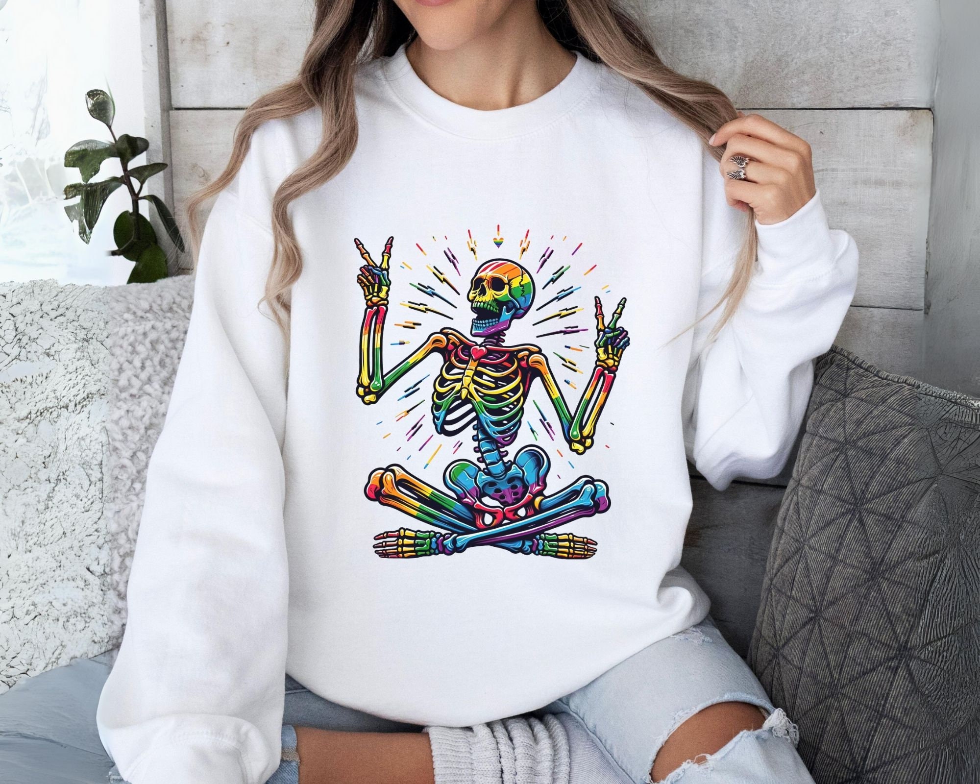 LGBTQ Pride Rainbow Skeleton Shirt, Pride Month Shirt, LGBTQ Gift ...