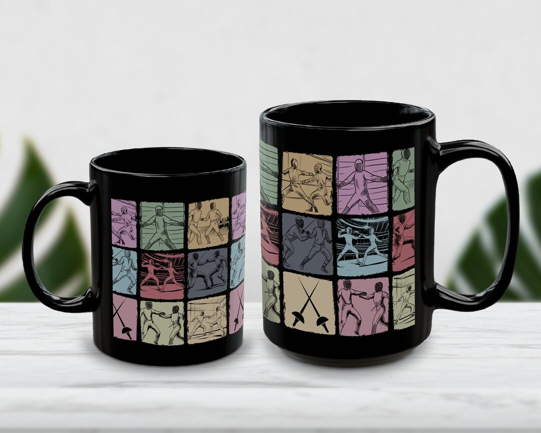 Vintage Fencing Mug, Retro Fencing Lover Coffee Mug, Fencing Gift for ...