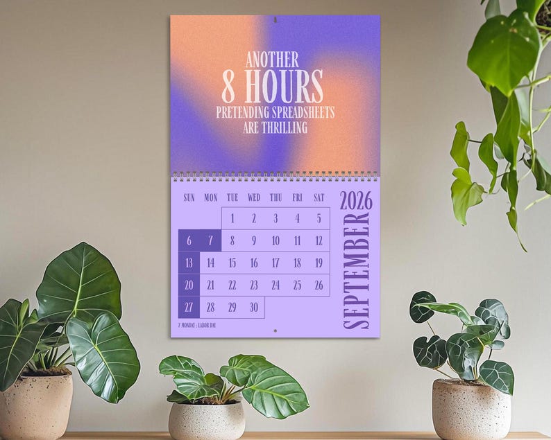Funny Minimalist 2026 Wall Calendar, Modern Sarcastic Office Humor Gift ...