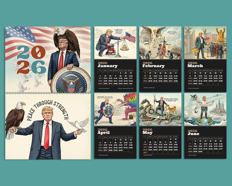 2026 Donald Trump Wall Calendar, Funny Political Gag Gift, MAGA ...