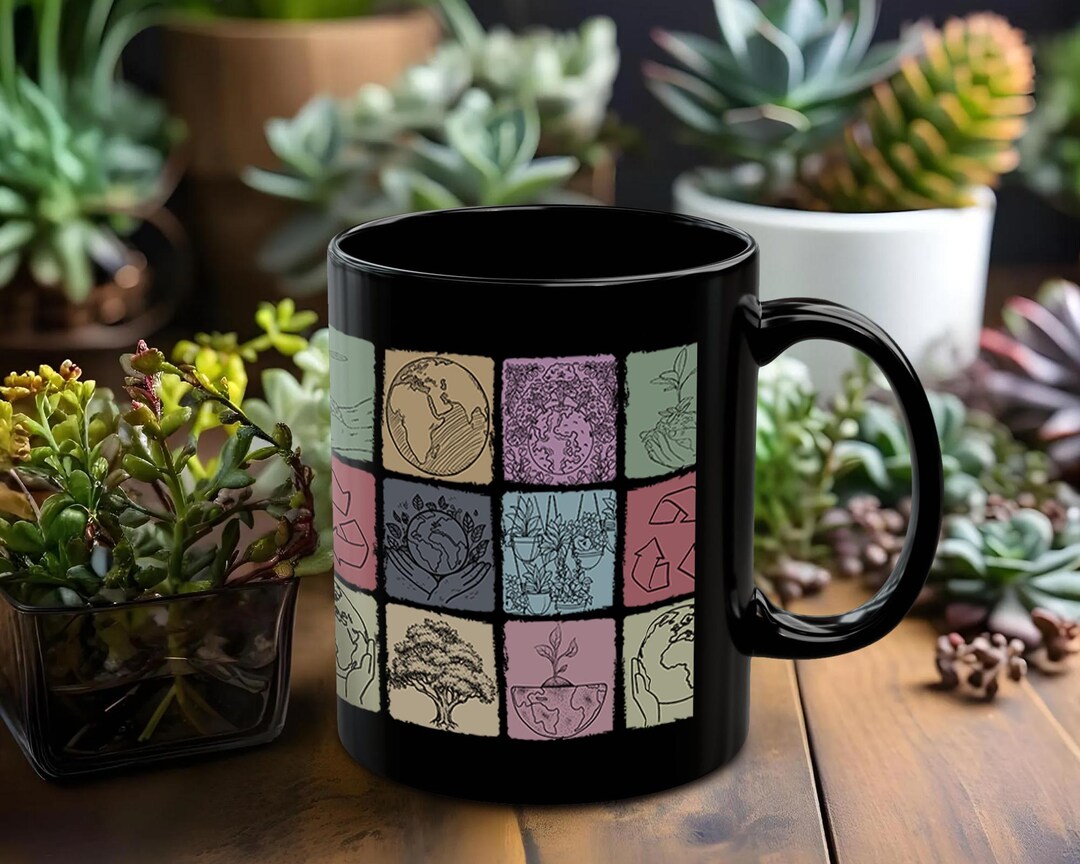 Earth Day Coffee Mug, Eco-inspired Gift, Save the Planet Cup, Nature ...