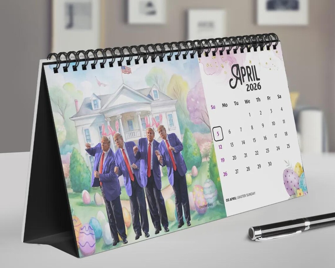 Trump 2026 Desk Calendar Funny Gift, MAGA Humor Desktop Calendar ...
