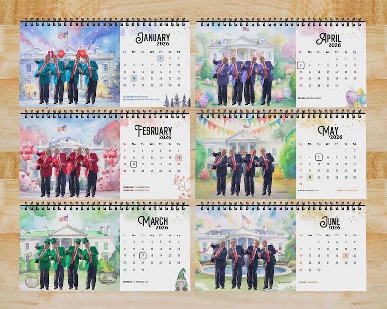 Trump 2026 Desk Calendar Funny Gift, MAGA 2026 Desktop Calendar ...