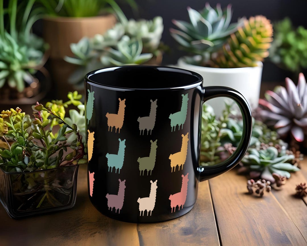 Retro Llama Alpaca Mug, Vintage Llama Alpaca Coffee Mug, Distressed ...