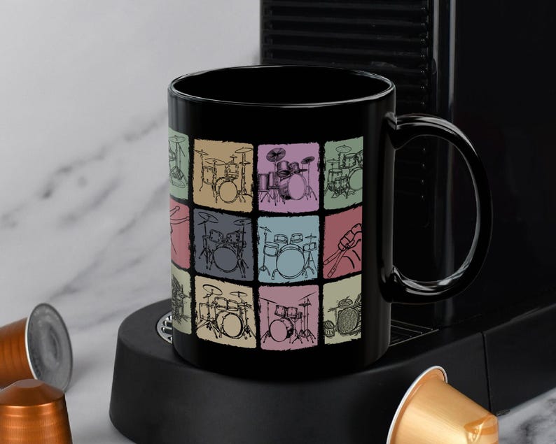 Vintage Drummer Mug, Retro Drummer Coffee Mug, Drummer Gift for ...