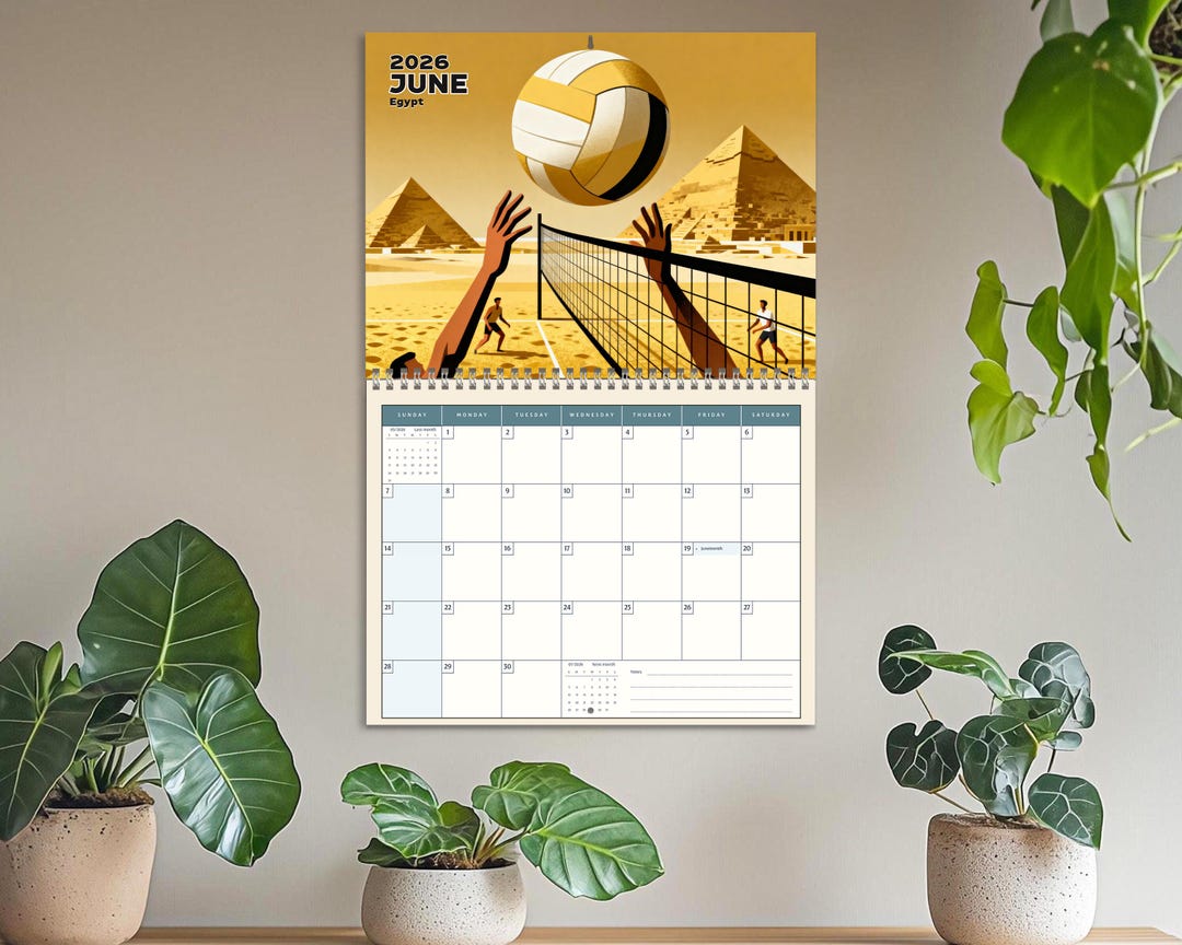 Volleyball Wall Calendar 2026, Beach Sports Planner, Summer Theme Wall ...