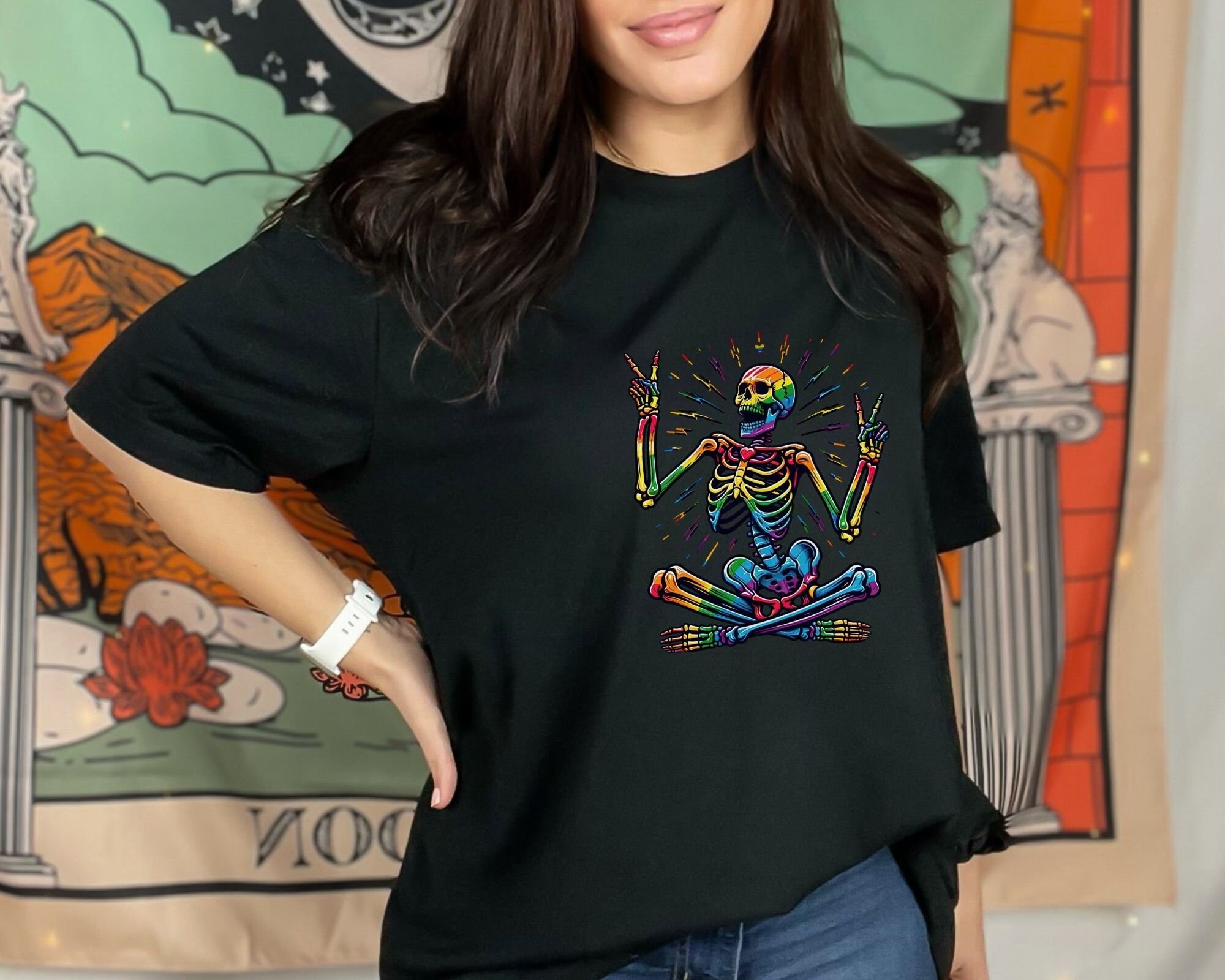LGBTQ Pride Rainbow Skeleton Shirt, Pride Month Shirt, LGBTQ Gift ...
